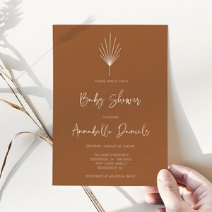 Rust Baby Shower Invitation, Instant Download Template, Burnt Orange ...