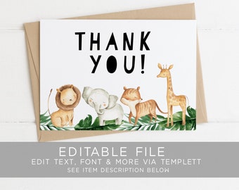 Safari thank you | Etsy