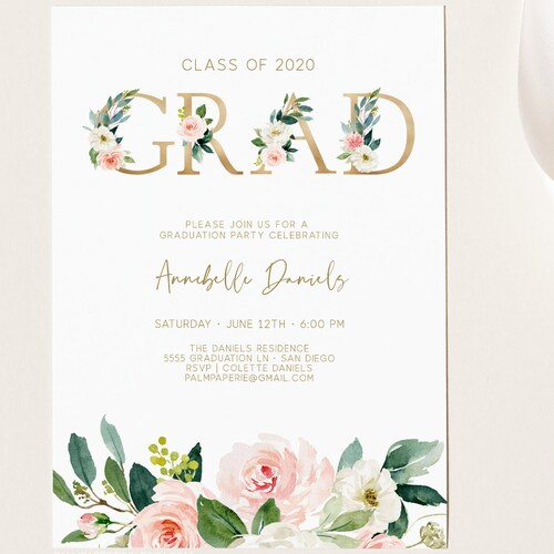 Graduation Party Invitation Template for Girl Instant | Etsy