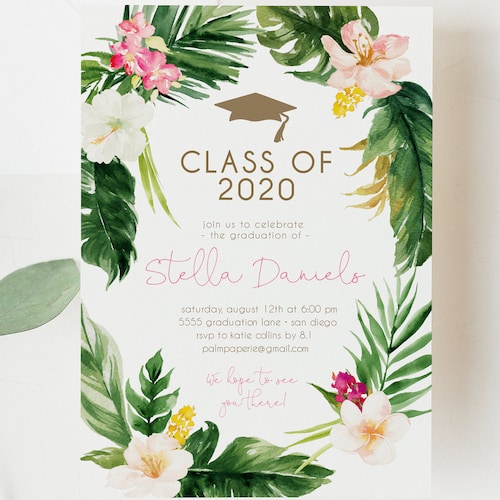 Luau Graduation Party Invitation Template Editable Graduation - Etsy