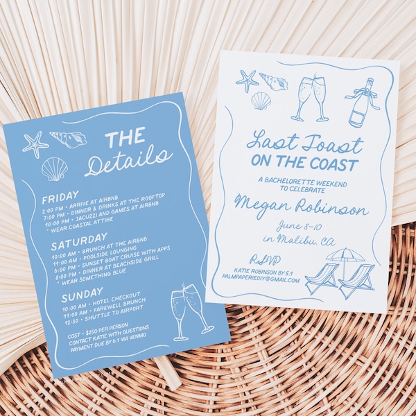 Bachelorette Last Toast on the Coast Template - Etsy