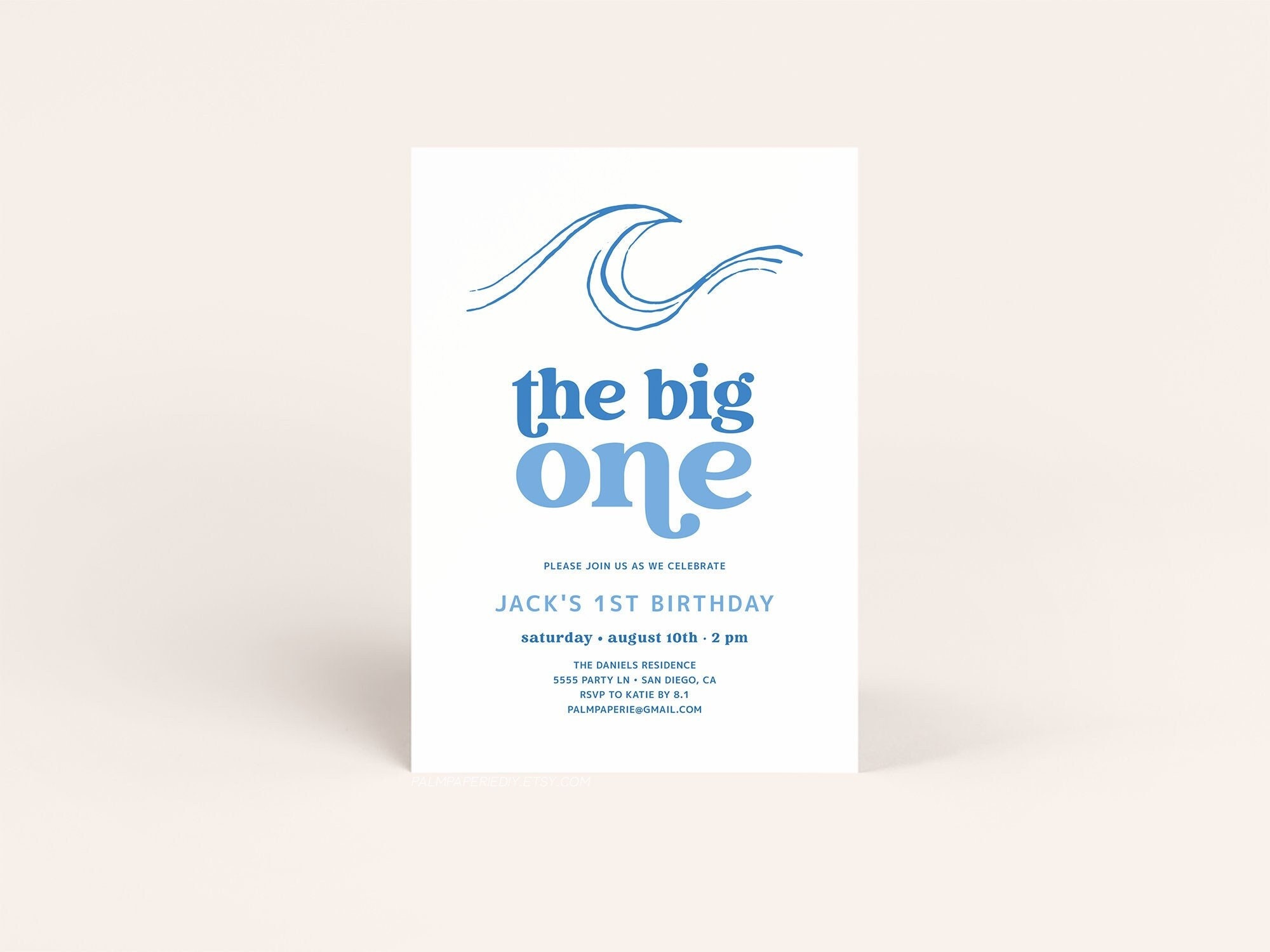 The Big One Invitation 1st Birthday Invite Template Surf - Etsy Australia