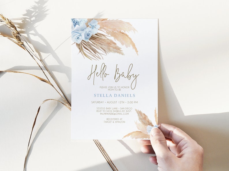Pampas Grass Baby Shower Invitation Boy Instant Download - Etsy Pampas Grass Baby Shower Invitation Boy Instant Download - Etsy