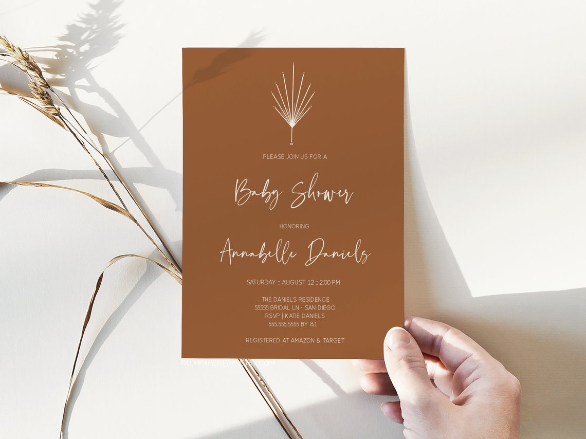 Rust Baby Shower Invitation Instant Download Template Burnt | Etsy
