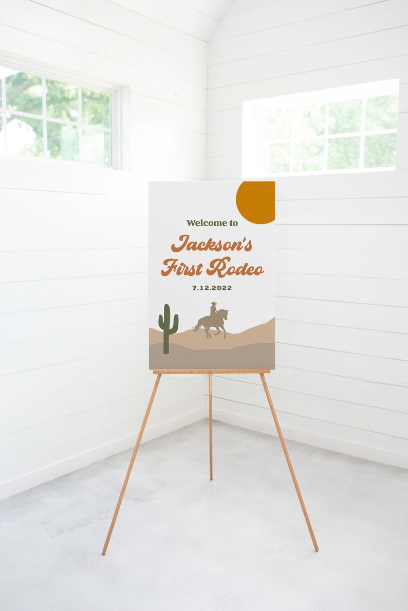 1st Rodeo Birthday Welcome Sign Template Digital Download | Etsy