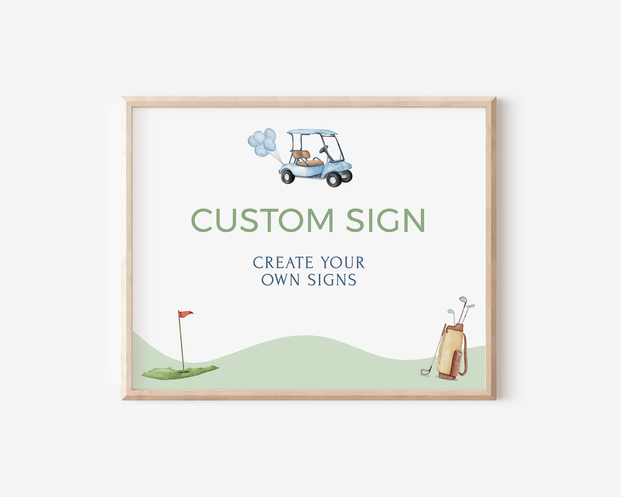 Golf Baby Shower Sign, Editable Template (digital Download) - Etsy