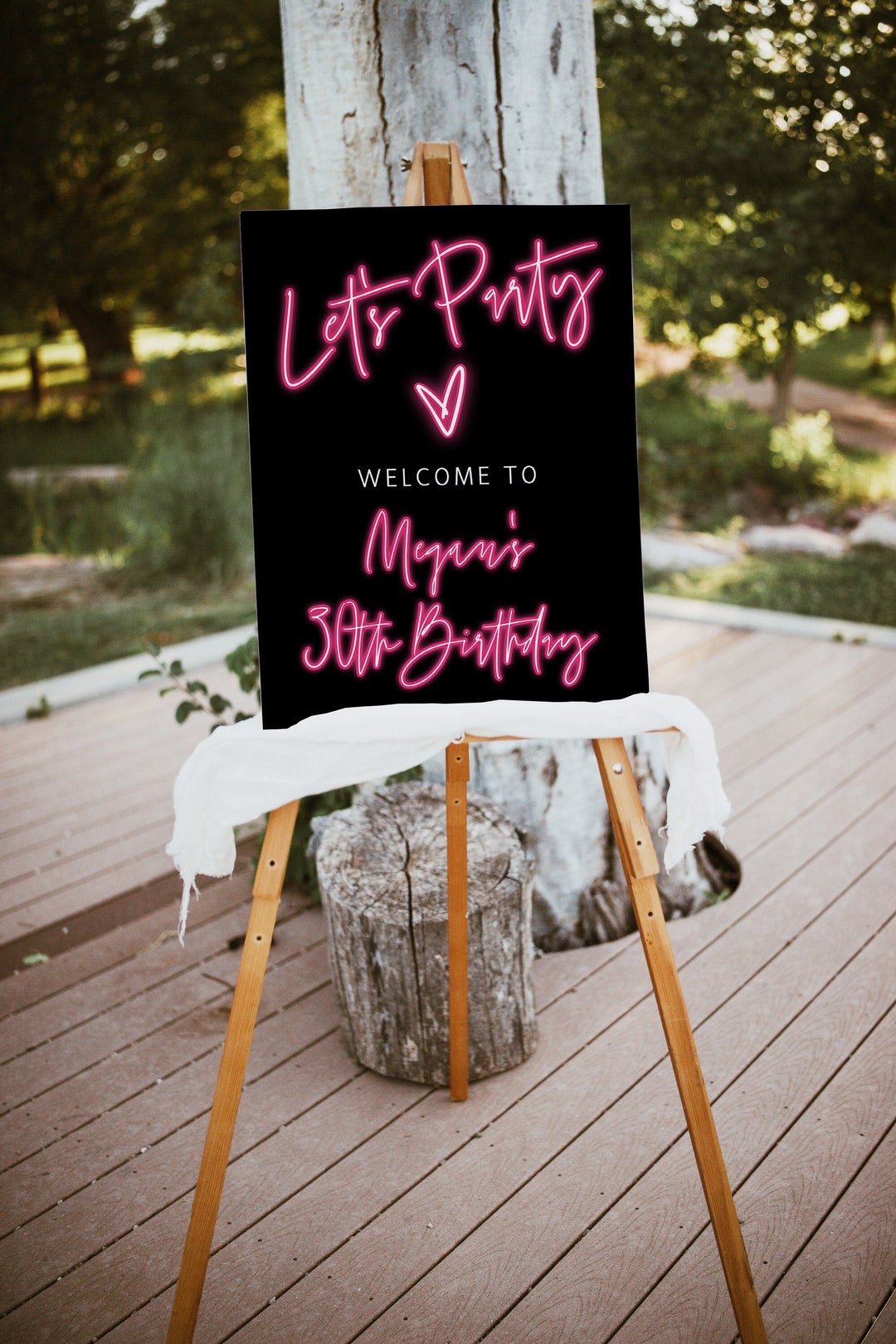 Neon Light Welcome Sign, Let's Party, Hot Pink, Birthday Signage, Teen ...