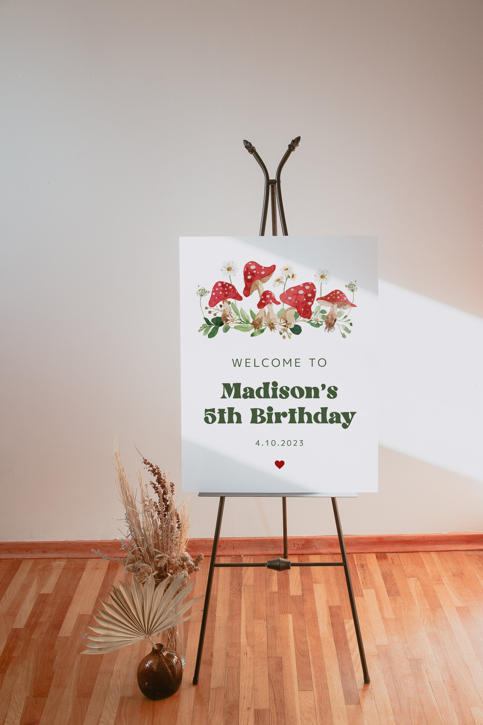 Mushroom Welcome Sign Download Woodland Birthday Party Baby - Etsy