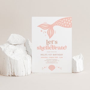 Mermaid Birthday Invitation, Beach Party Invites for Girl, Shellebrate ...