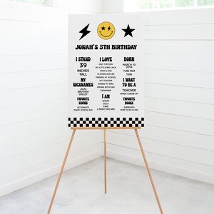 Smile Birthday Milestone Board, Five is a Vibe, 5th Birthday Boy, Bday ...