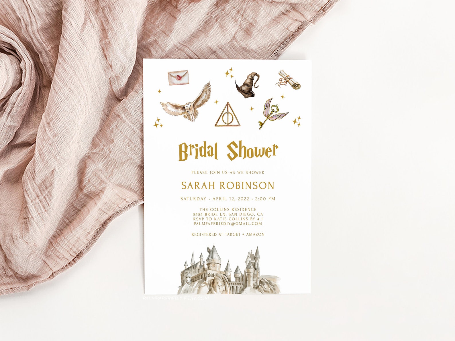 Wizard Bridal Shower Invitation Magical Theme Wedding Magic - Etsy