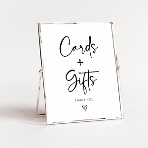 Cards and Gifts Sign, Digital Download, Party Signage, Minimalist ...