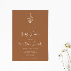 Rust Baby Shower Invitation, Instant Download Template, Burnt Orange ...