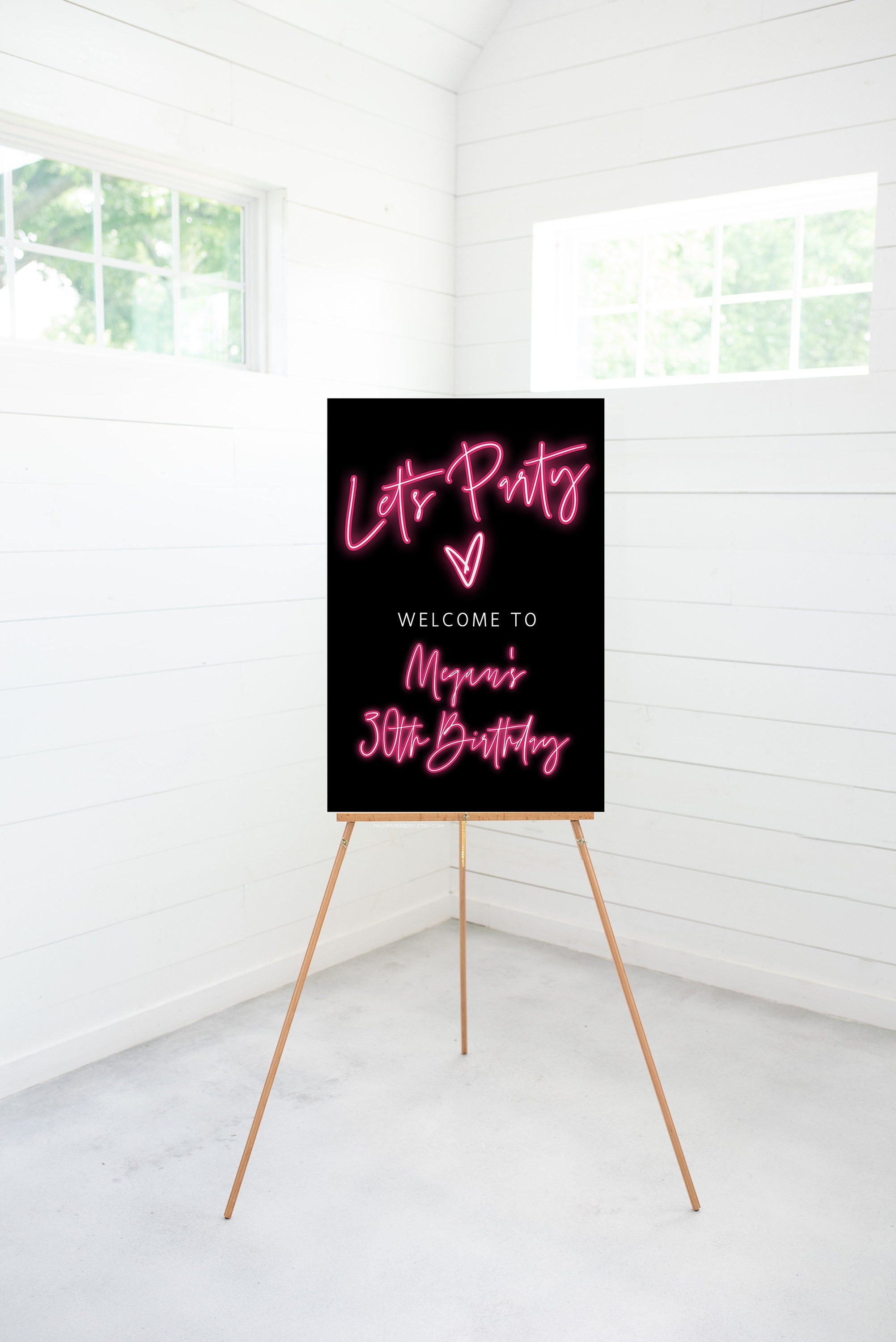 Neon Light Welcome Sign Let's Party Hot Pink Birthday - Etsy UK