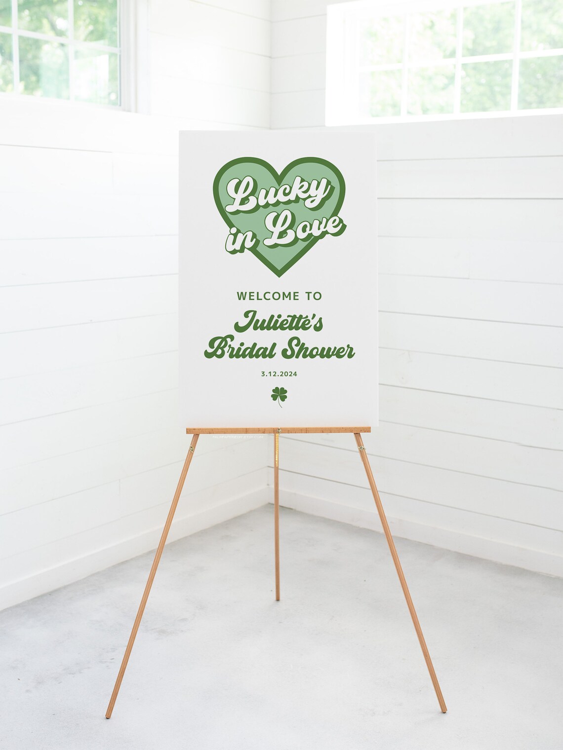Lucky in Love Welcome Sign Template, St Patricks Theme Bridal Shower ...