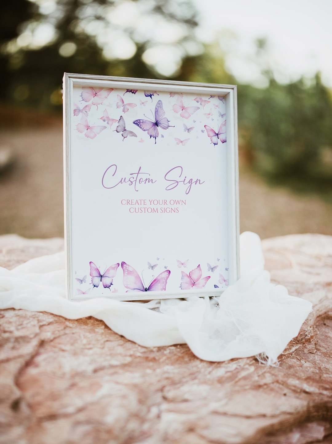 Butterfly Baby Shower Editable Sign Template, 8x10, Enchanted to Meet ...