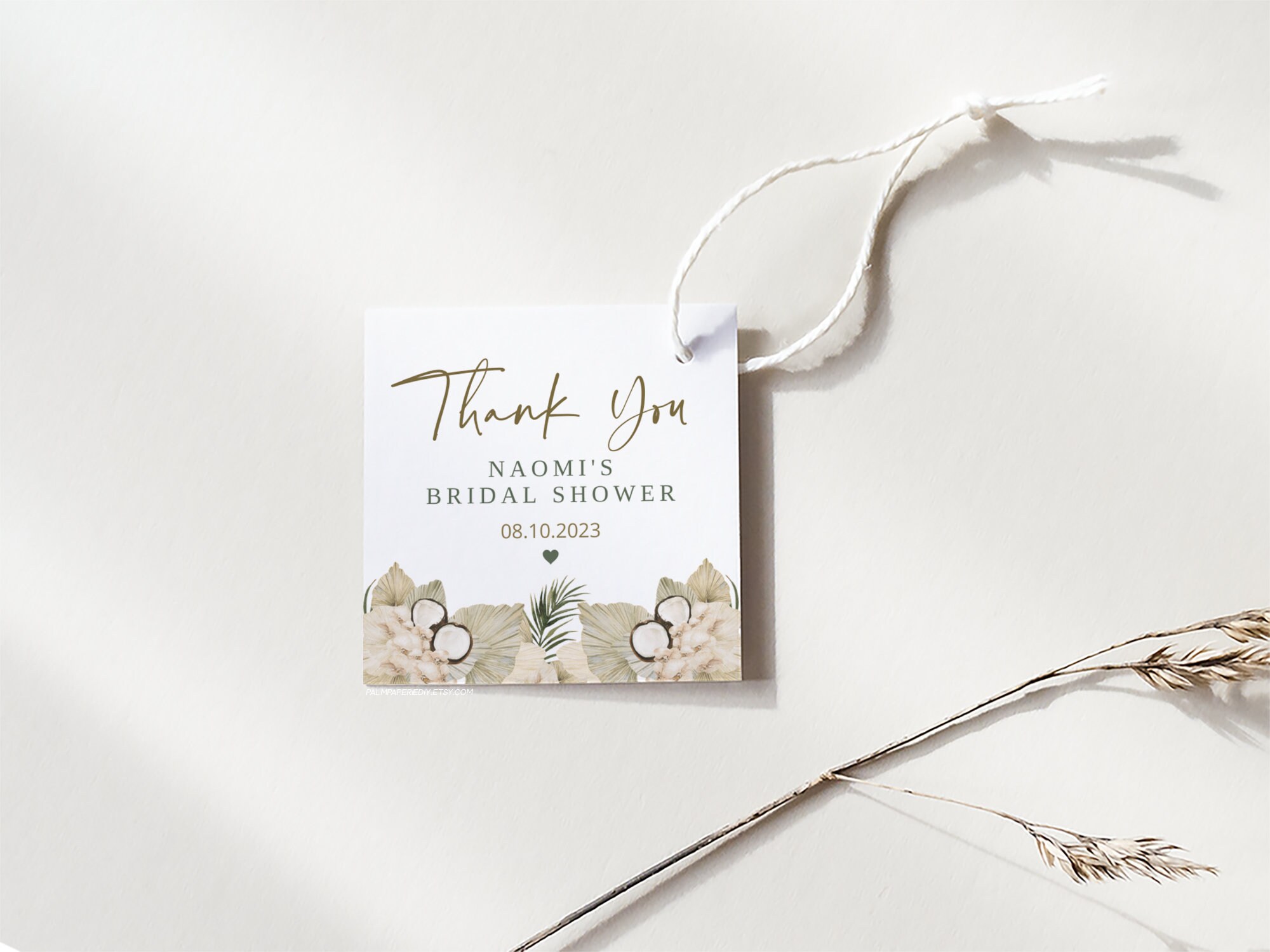Tropical Favor Tag Template Beachy Boho Thank You Tags - Etsy