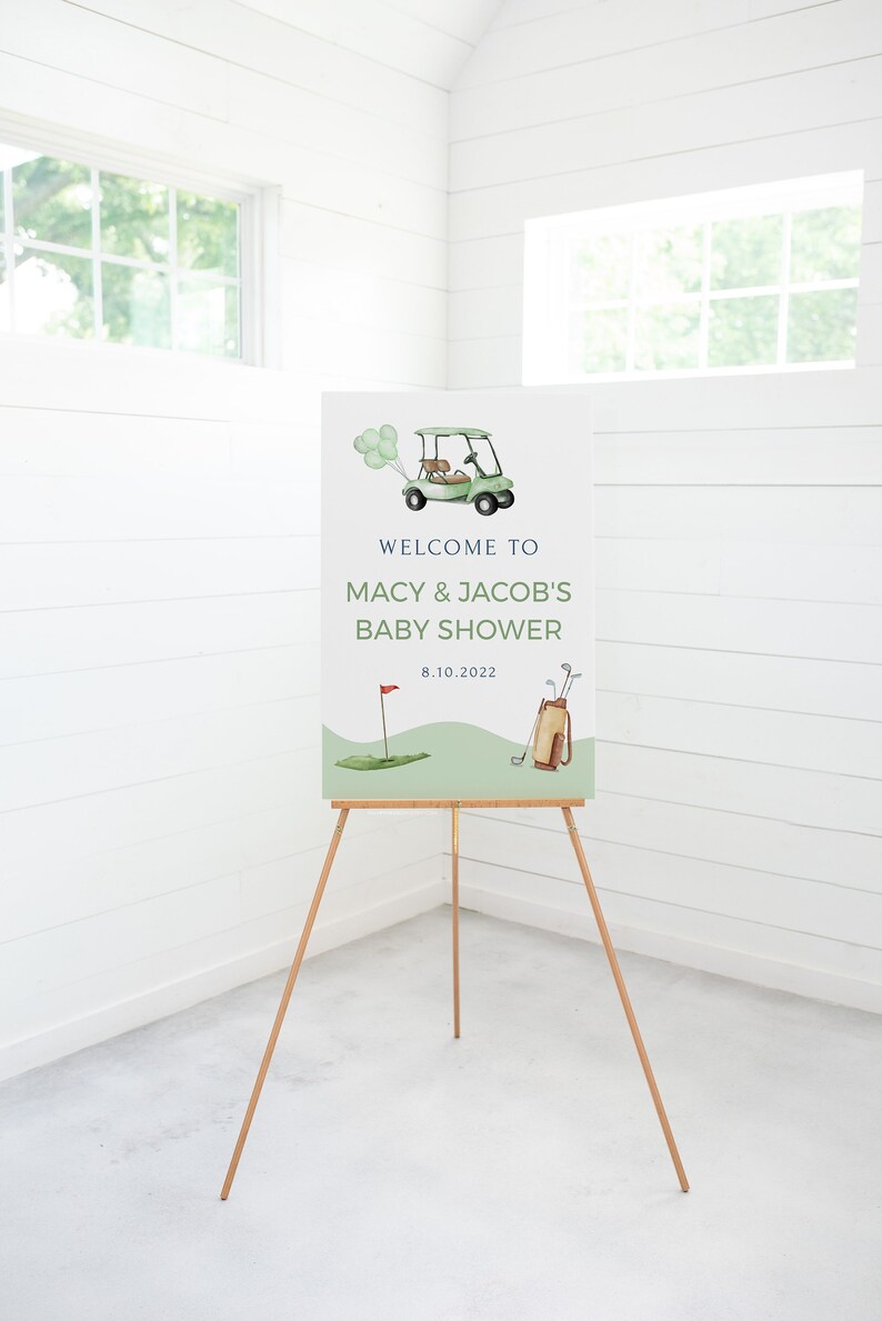 Golf Theme Welcome Sign Template Gender Neutral Baby Shower - Etsy