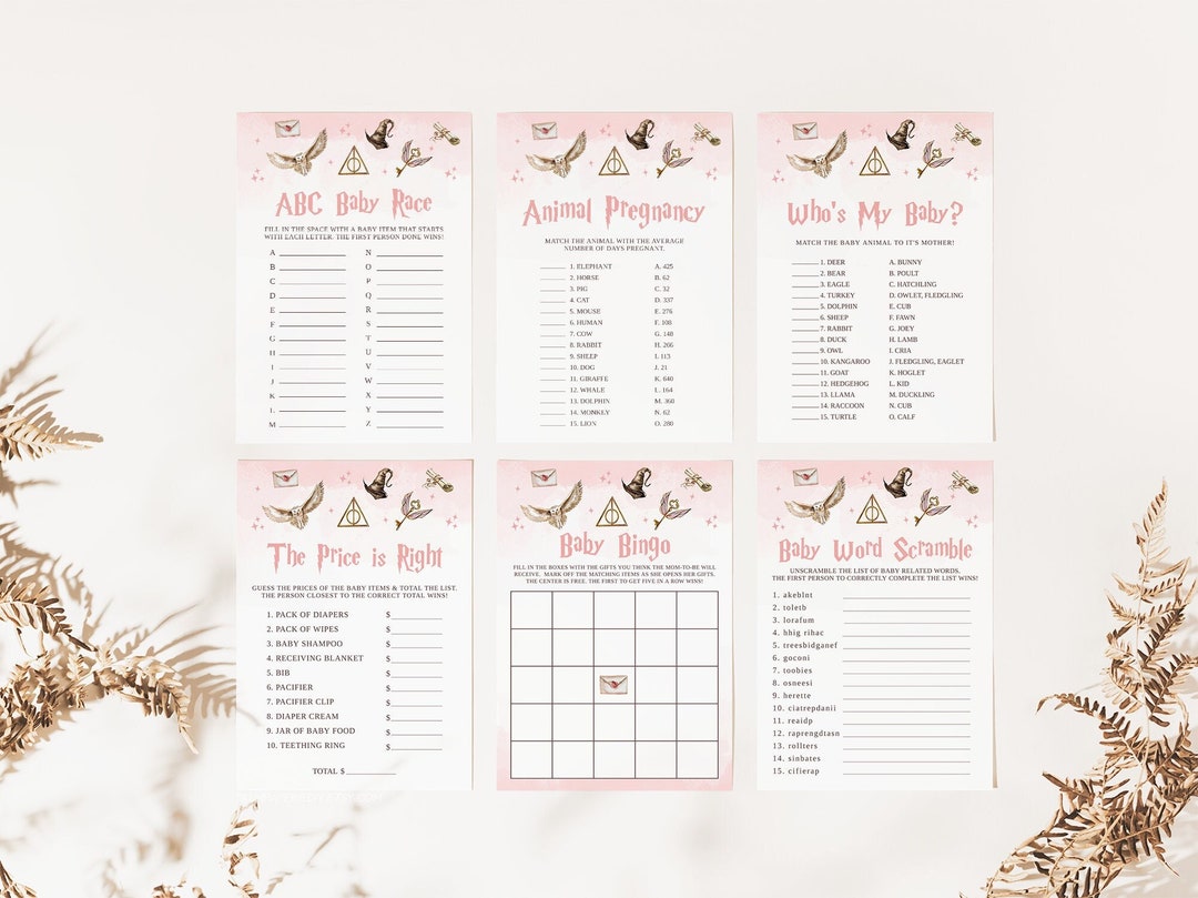Wizard Baby Shower Game Bundle, Girl, Digital Download Package, Magic ...