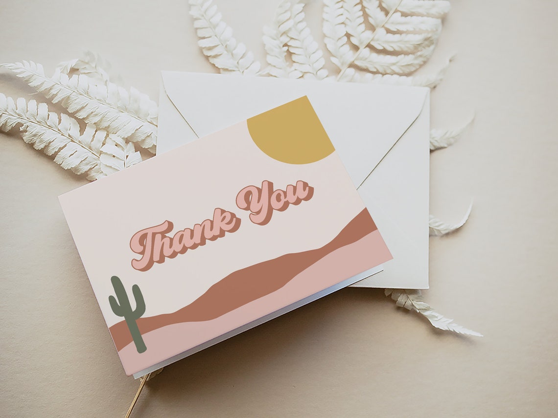 Desert Thank You Card Digital Download Modern Boho Baby - Etsy