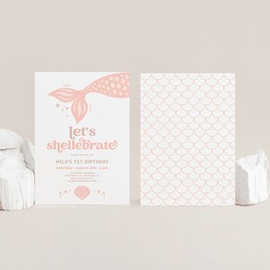 Mermaid Birthday Invitation, Beach Party Invites for Girl, Shellebrate ...