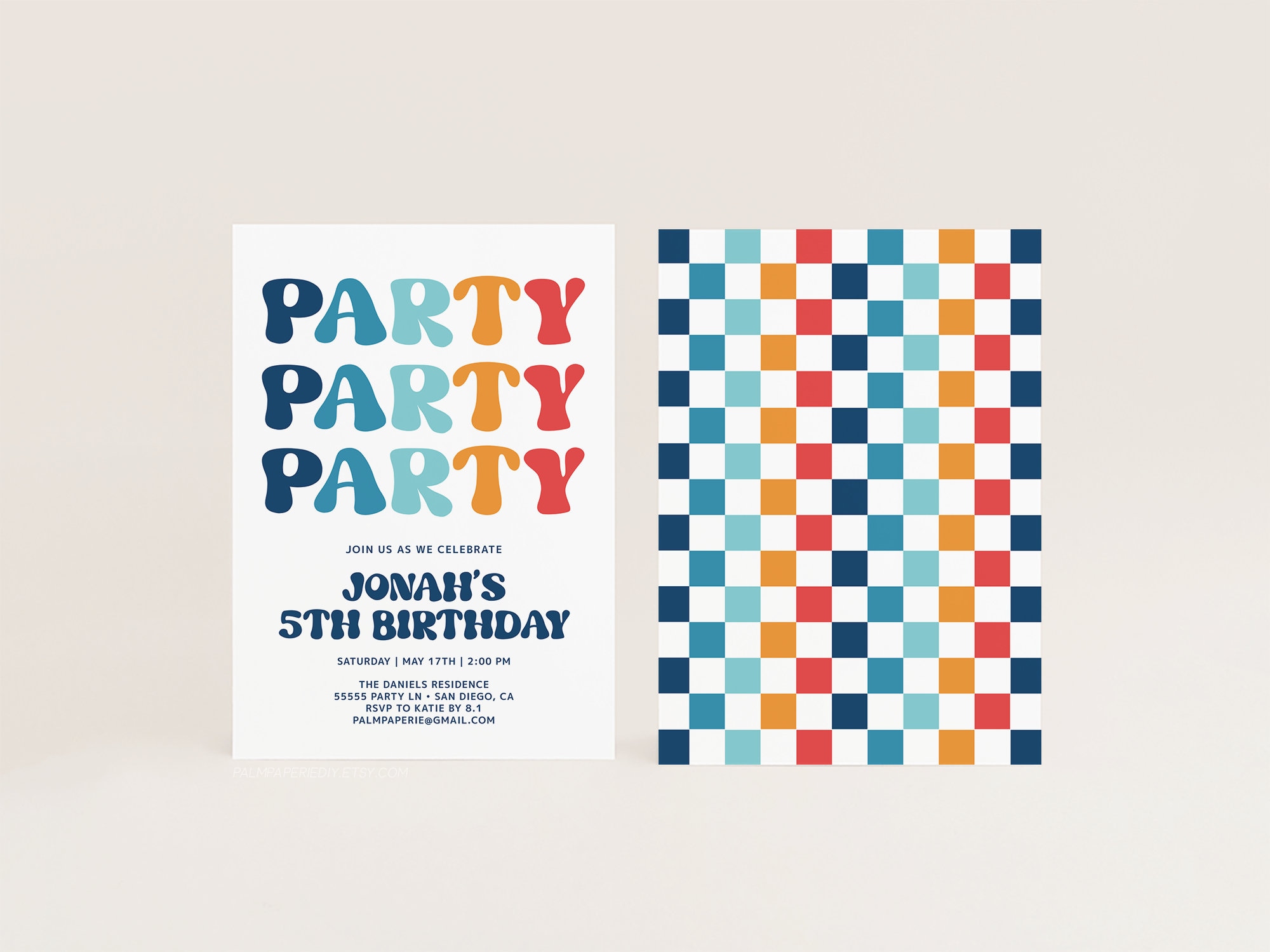 Boy Birthday Party Invitation Instant Download, Colorful Invites, Kids ...