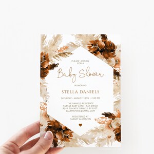 Rust Baby Shower Invitation, Fall Invites, Instant Download Template ...