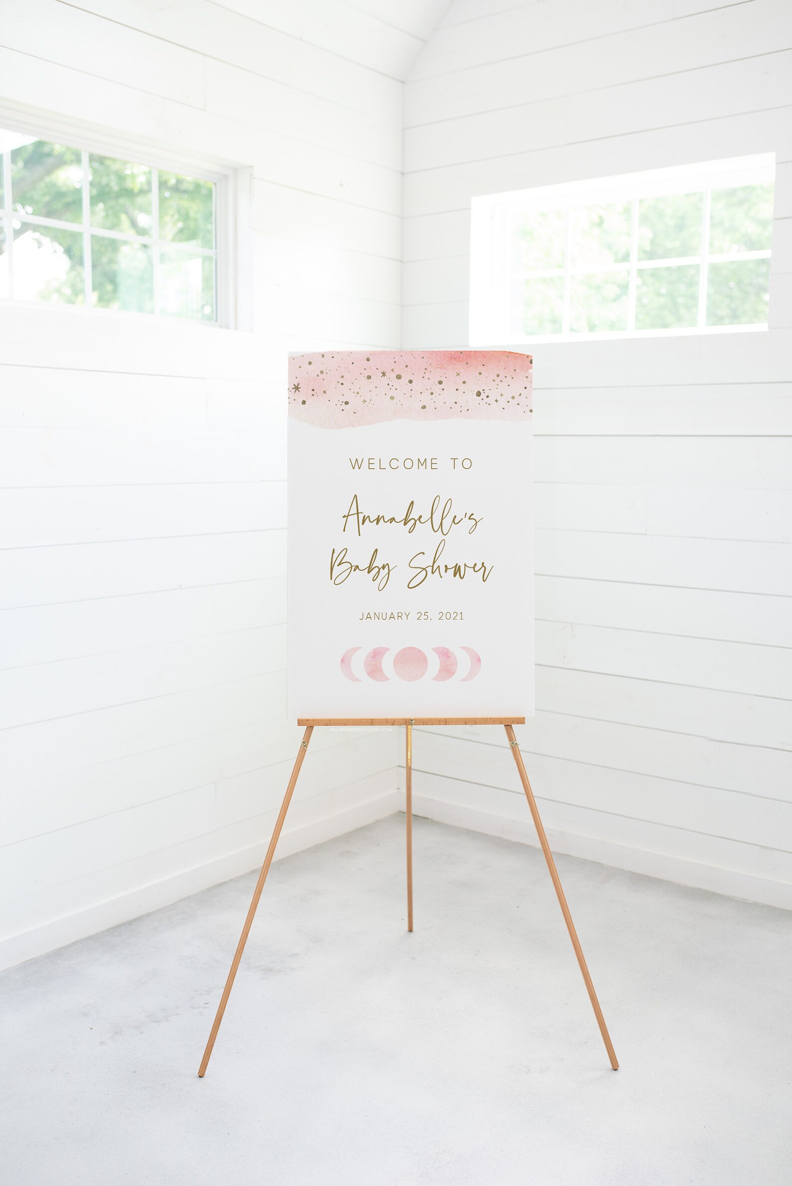 Welcome Sign Poster Template Moon Stars Celestial Theme - Etsy