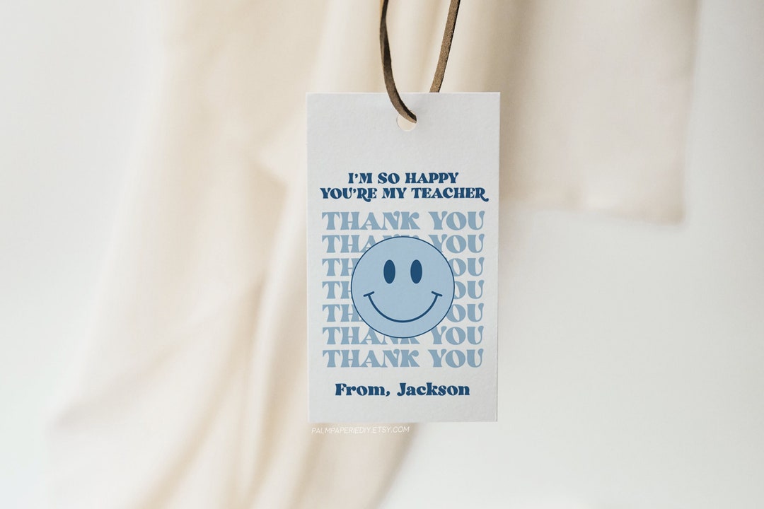 Teacher Appreciation Tag, Smile Face, Printable Thank You Tag for ...