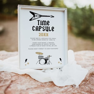Rock Star Birthday Time Capsule, Digital Download, 1st Bday Activity ...