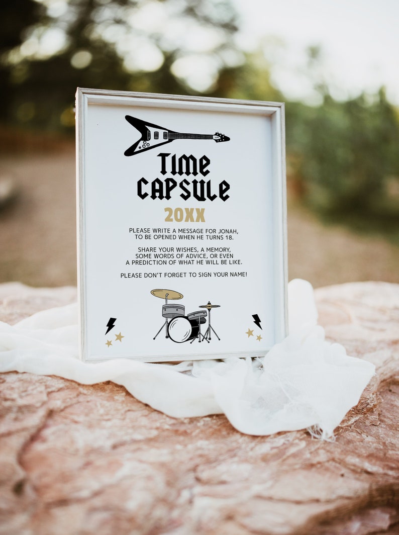 Rock Star Birthday Time Capsule, Digital Download, 1st Bday Activity ...