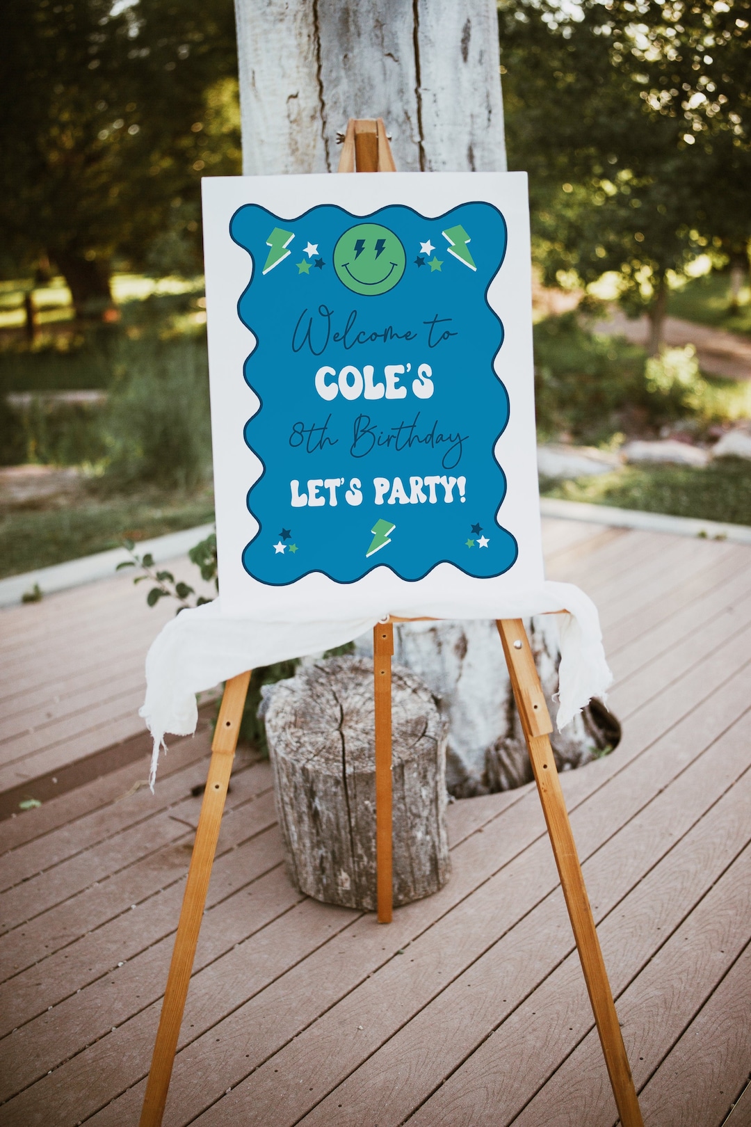 Boy Birthday Party Welcome Sign Template, Rad Smile Party Signage Decor ...