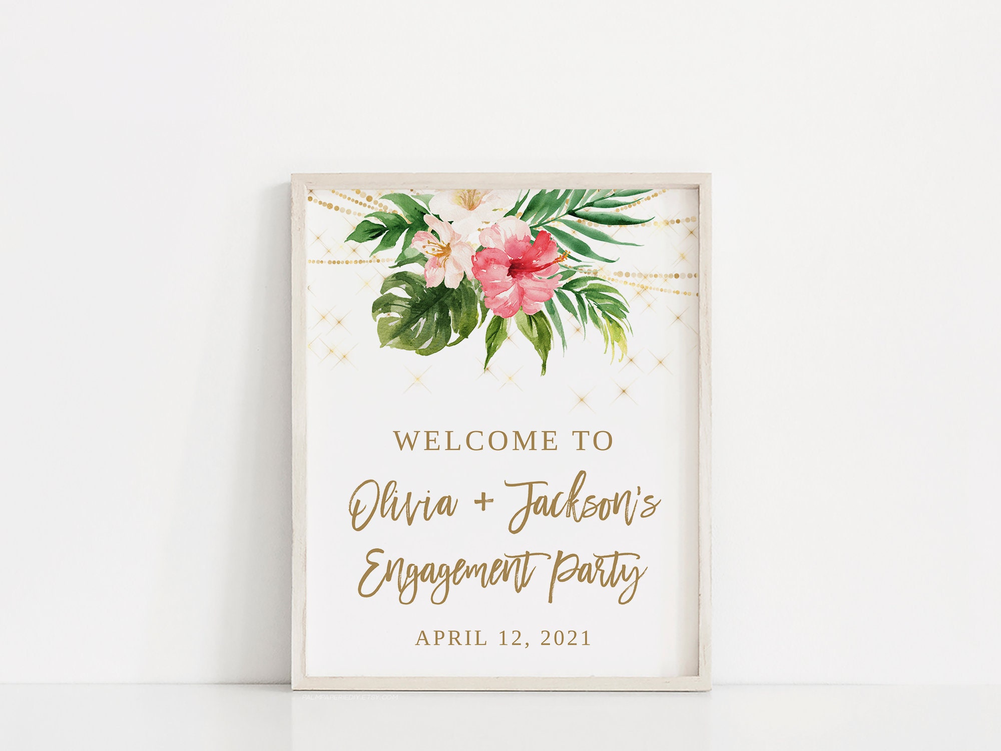 Tropical Welcome Sign Editable Instant Download Template | Etsy