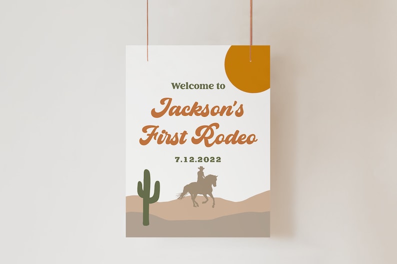 1st Rodeo Birthday Welcome Sign Template Digital Download | Etsy