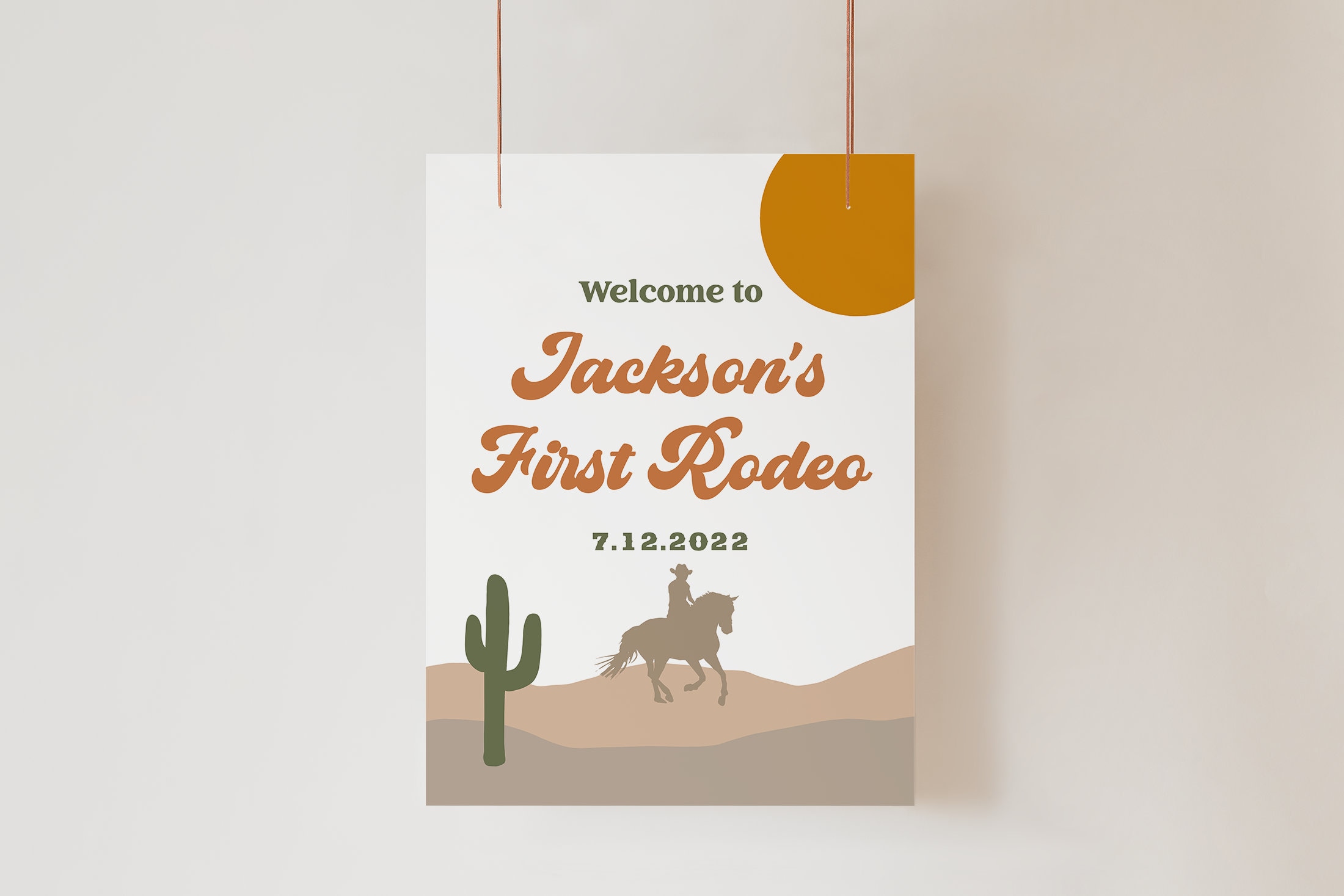 1st Rodeo Birthday Welcome Sign Template Digital Download - Etsy
