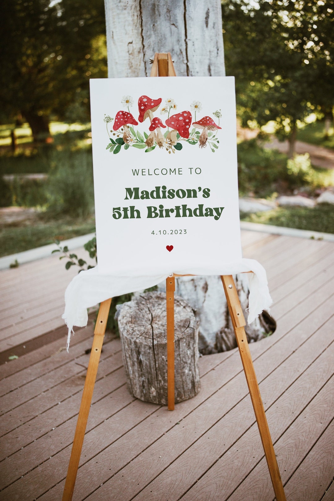 Mushroom Welcome Sign, Download, Woodland Birthday Party, Baby Shower ...