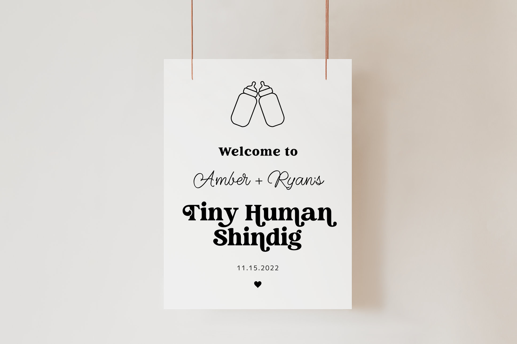 Tiny Human Shindig Welcome Sign Editable Template Coed Baby - Etsy