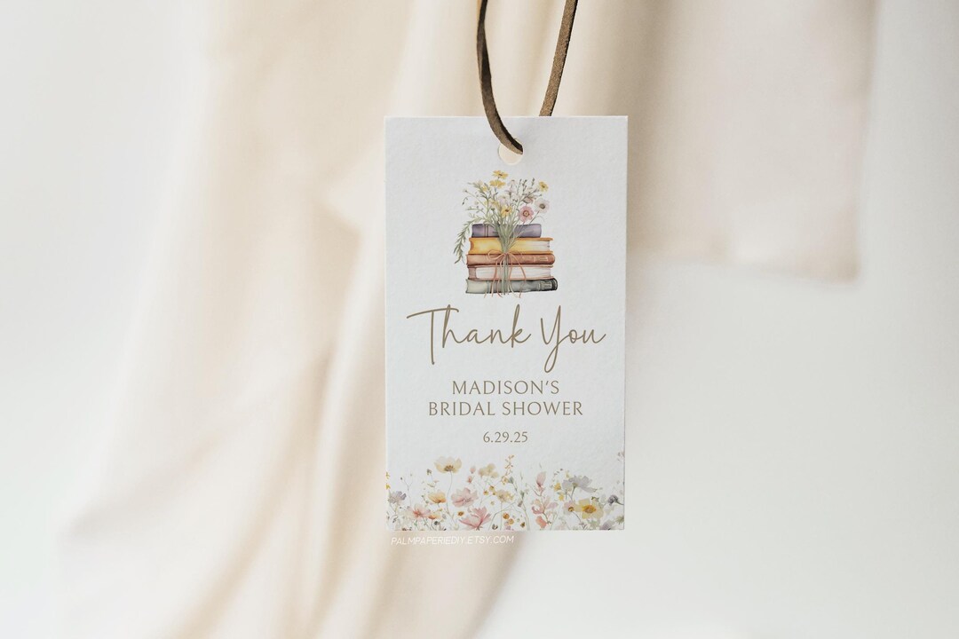New Chapter Begins Favor Tag Template, Bridal Shower, Baby, Thank You ...