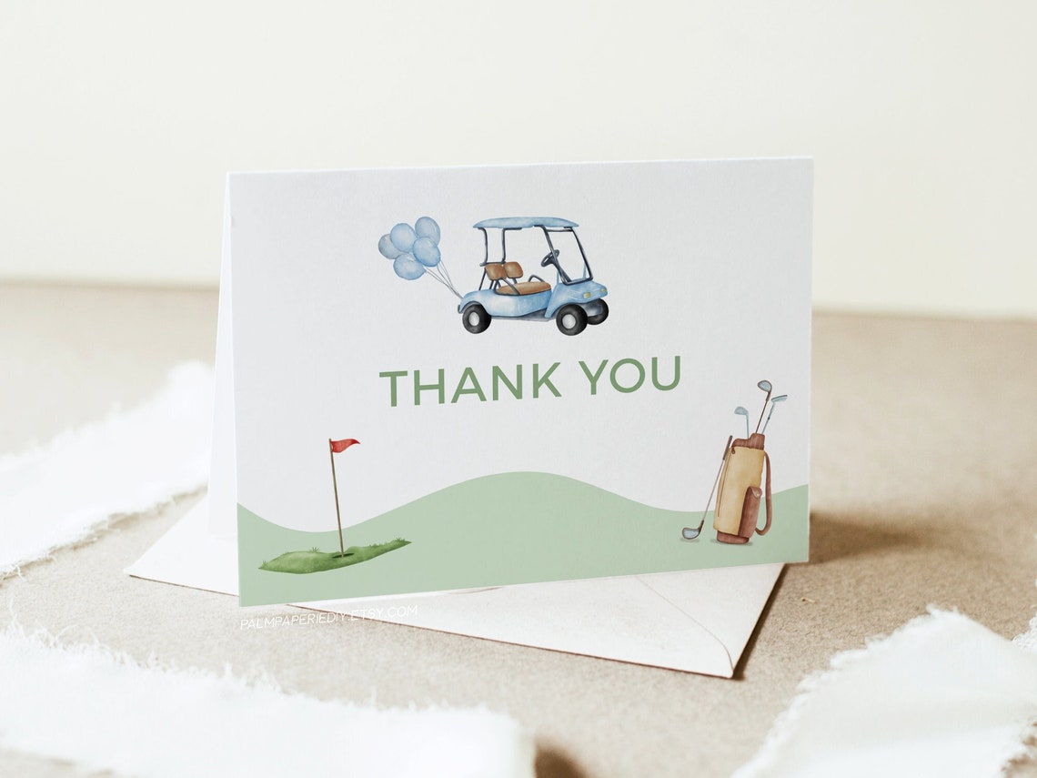Golf Theme Thank You Card Template Golfing Baby Shower - Etsy