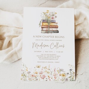 New Chapter Bridal Shower Invitation Template, Book Theme, Digital ...