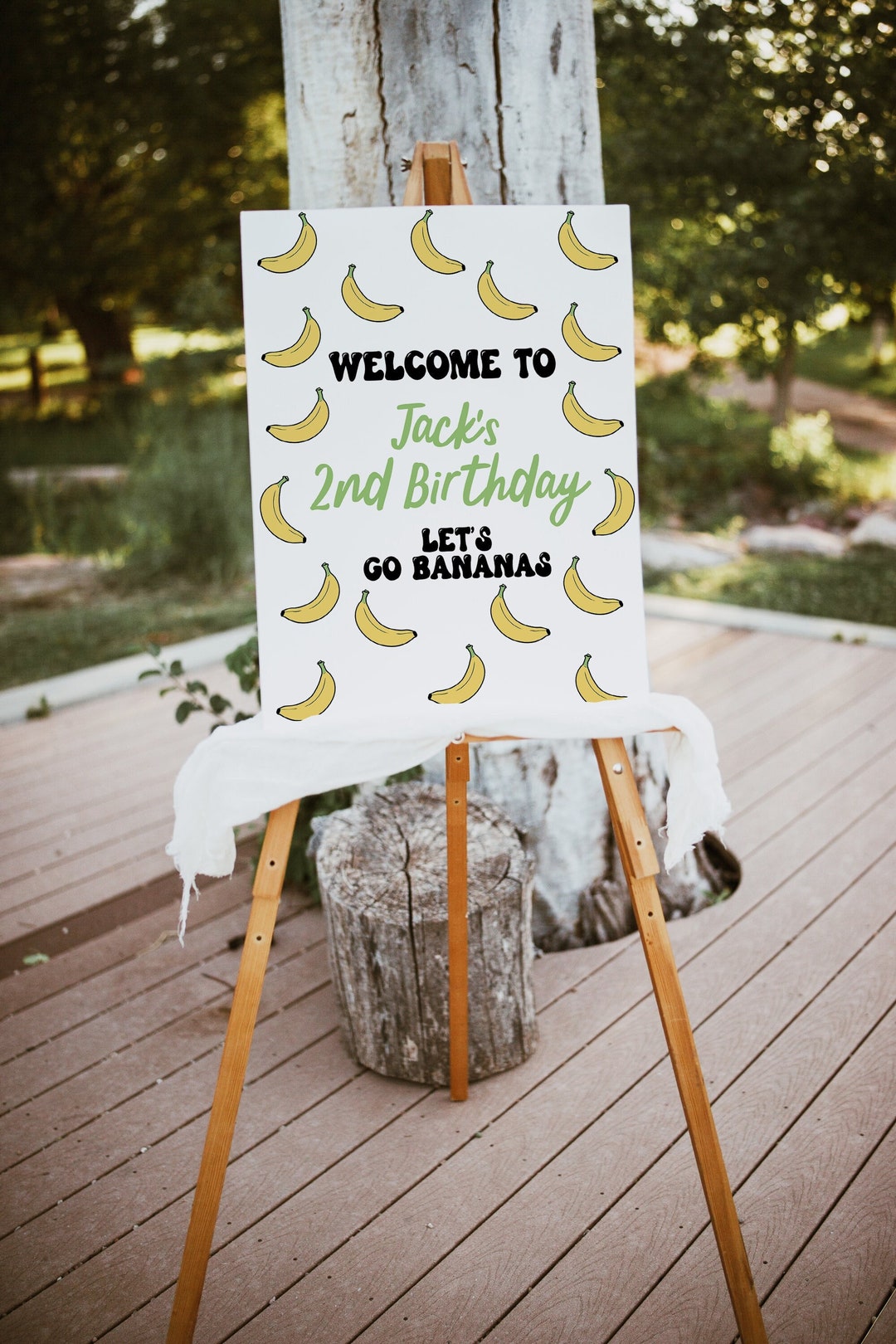 Let's Go Bananas Welcome Sign Template, Banana Theme Birthday, Digital ...