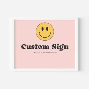 Smile Happy Face Birthday Custom Sign 8x10 Editable - Etsy