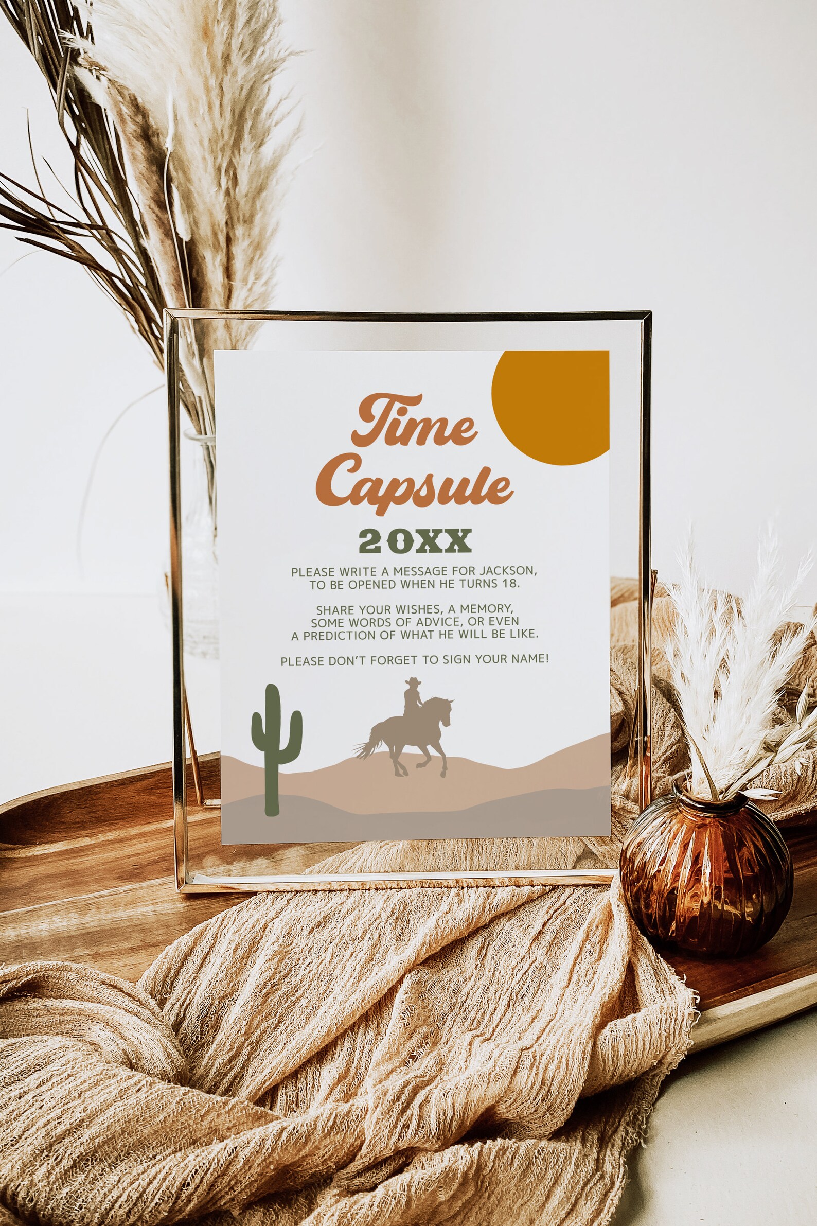 Birthday Time Capsule 1st Rodeo Digital Download Template | Etsy