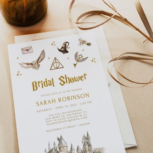 Wizard Bridal Shower Invitation, Magical Theme Wedding, Magic School of ...