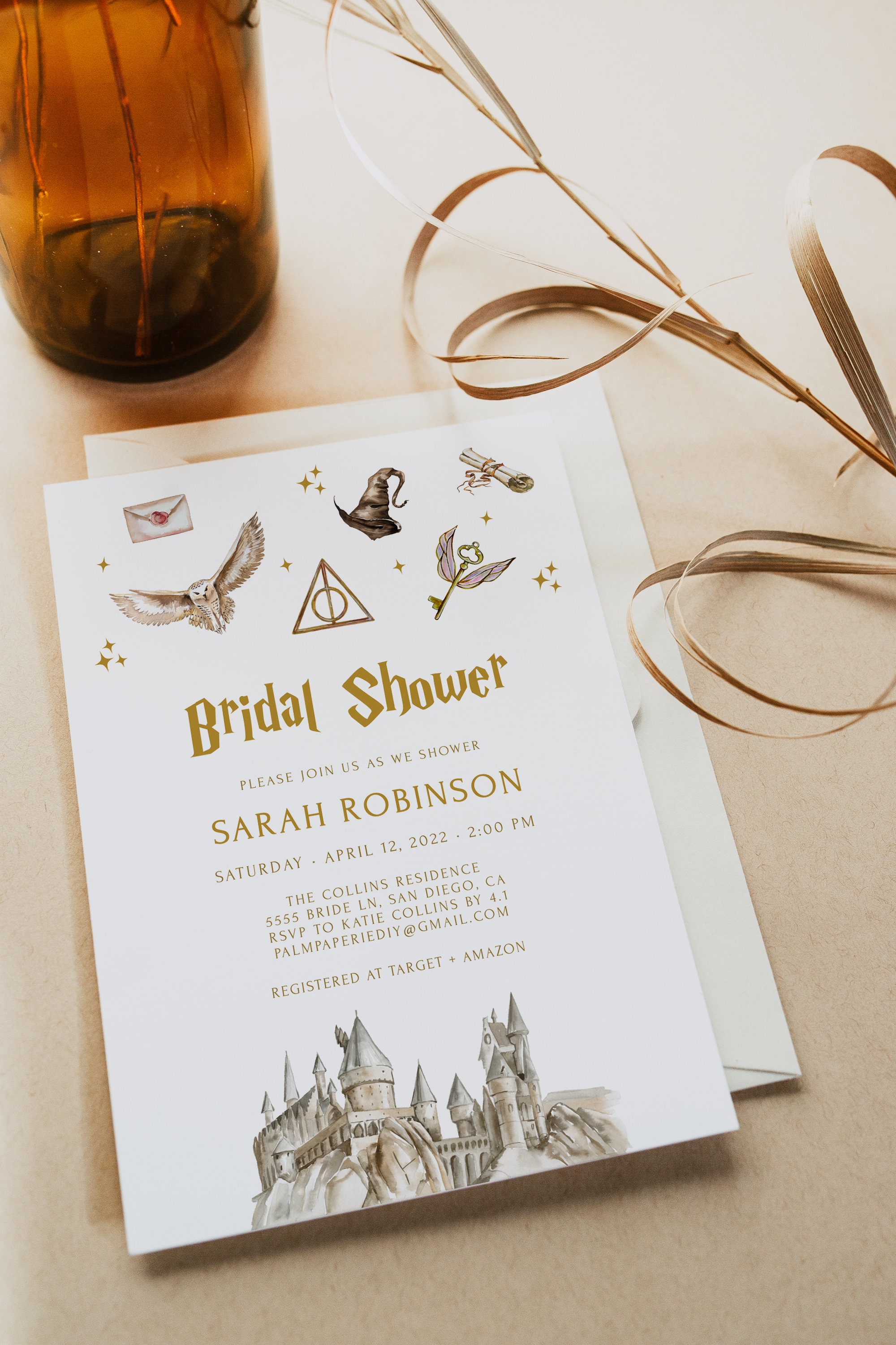 Wizard Bridal Shower Invitation Magical Theme Wedding Magic - Etsy