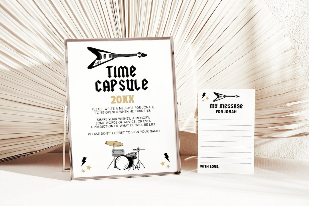 Rock Star Birthday Time Capsule, Digital Download, 1st Bday Activity ...