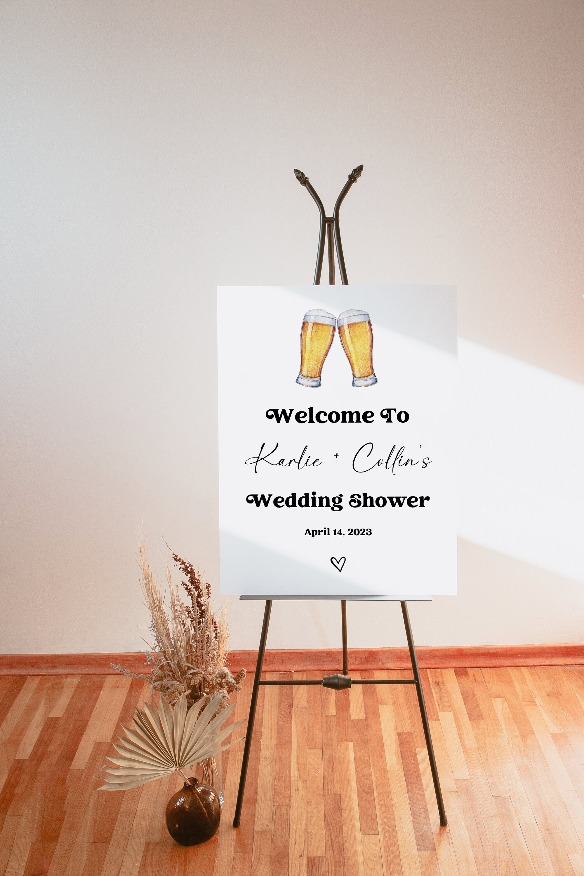Cheers and Beers Wedding Shower Welcome Sign Template Brewery - Etsy