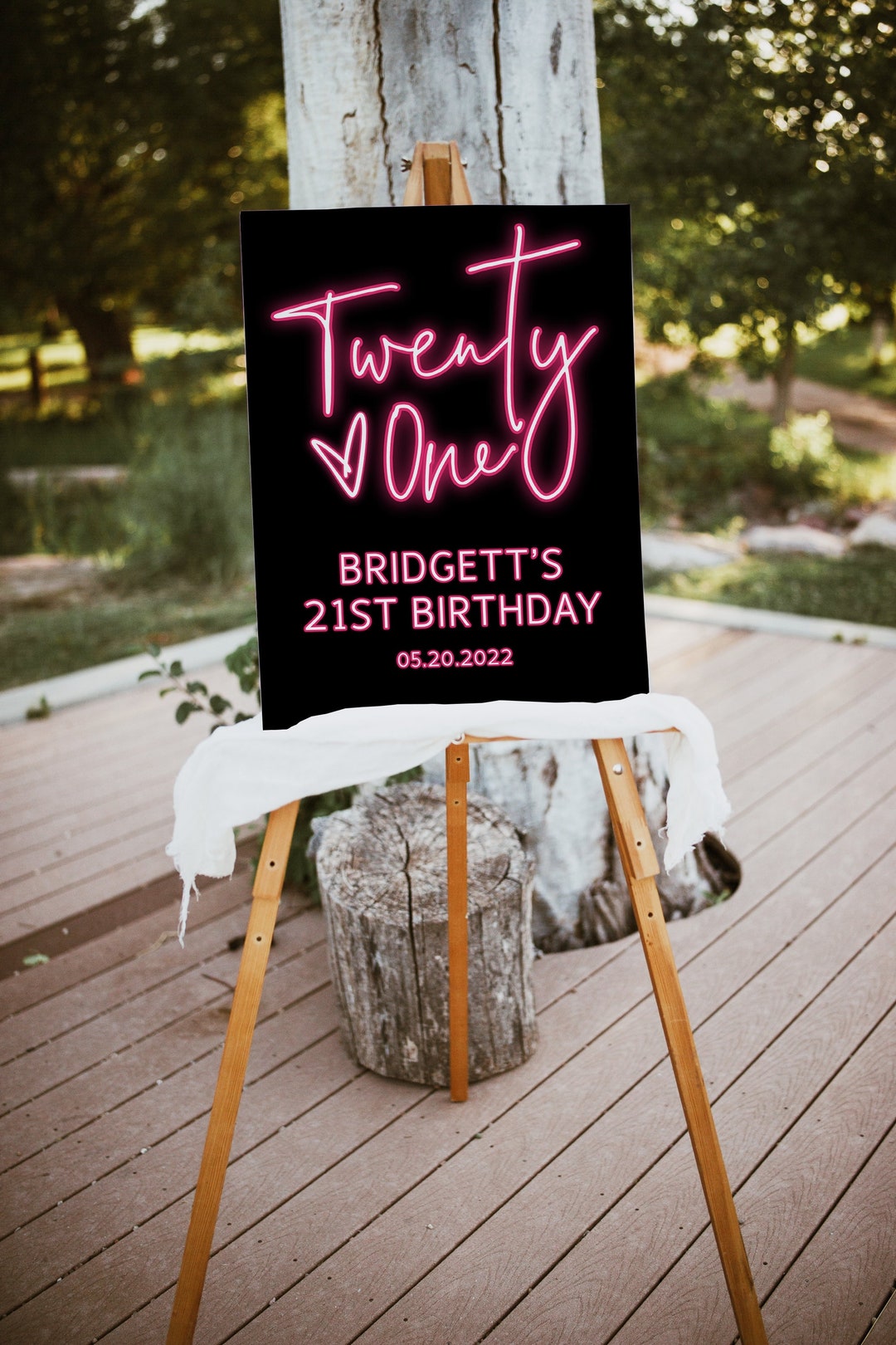 21st Birthday Welcome Sign, Neon Light, Hot Pink, Twenty One Bday ...