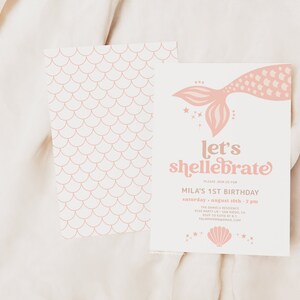 Mermaid Birthday Invitation, Beach Party Invites for Girl, Shellebrate ...