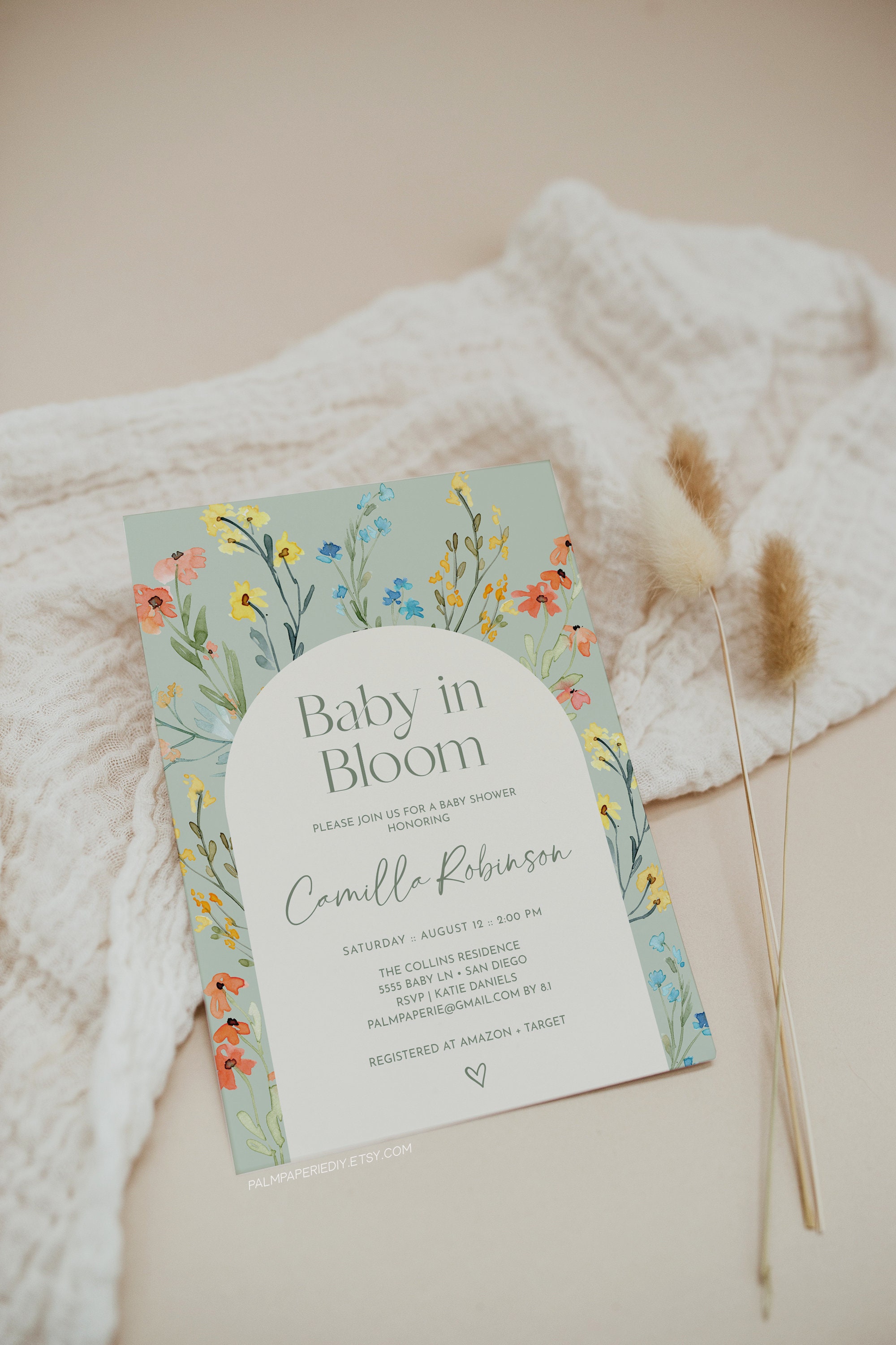 Spring Baby Shower Invitation Baby in Bloom Template - Etsy